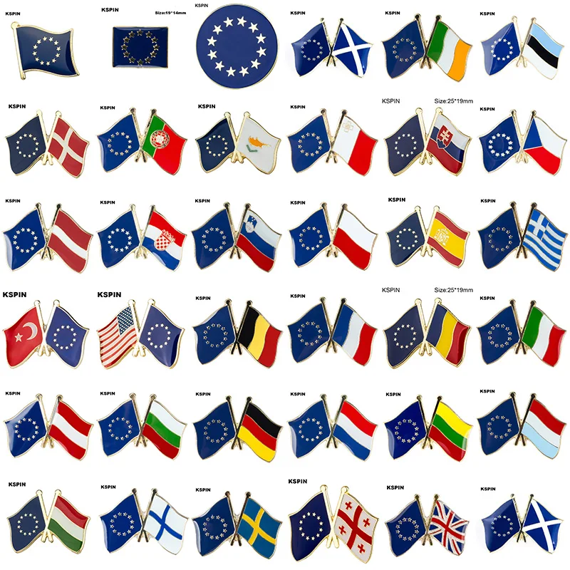 10pcs a lot European Union flag badge flag lapel pin 10pcs Brooch Icons ...