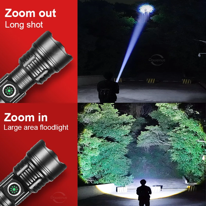 Military Led Flashlights Pocket High Powered LED Torch Rechargeable