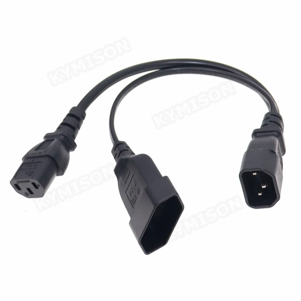 Y Splliter Power Cord IEC320 C14 Plug 3-Prong Male Power Cable Cord AC ...