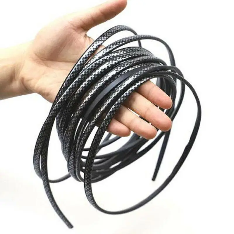 5m Carbon Fiber Car Door Moulding Rubber Scratch Protector Strip Edge ...