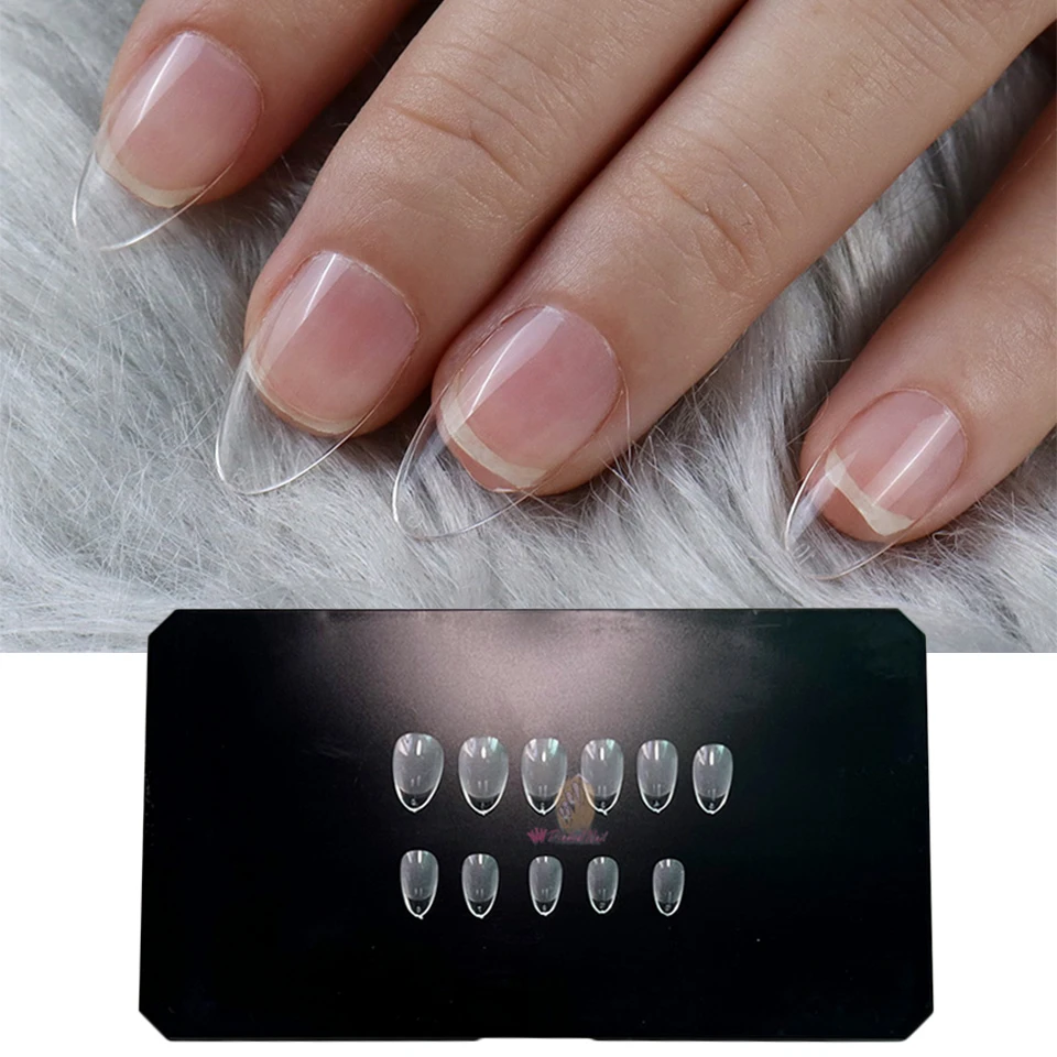 504pcs/Box XXS Short False Nails Tips Press On Nails Semi Matte Clear ...