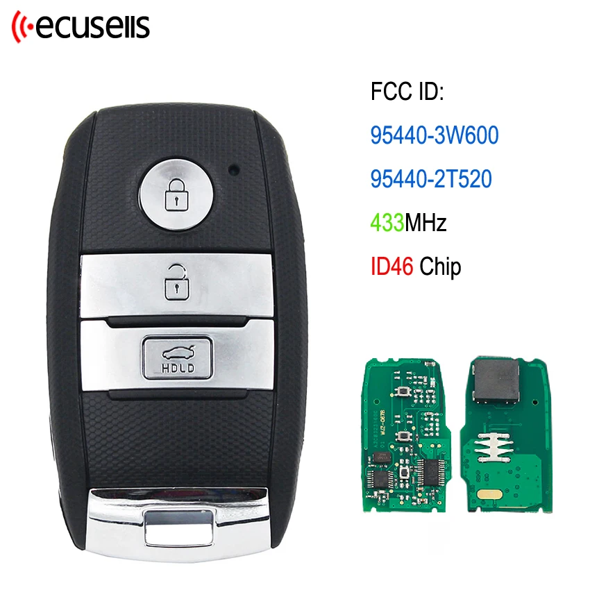 Replacement Smart Remote Key Fob 433mhz Id46 Chip For Kia Picanto ...
