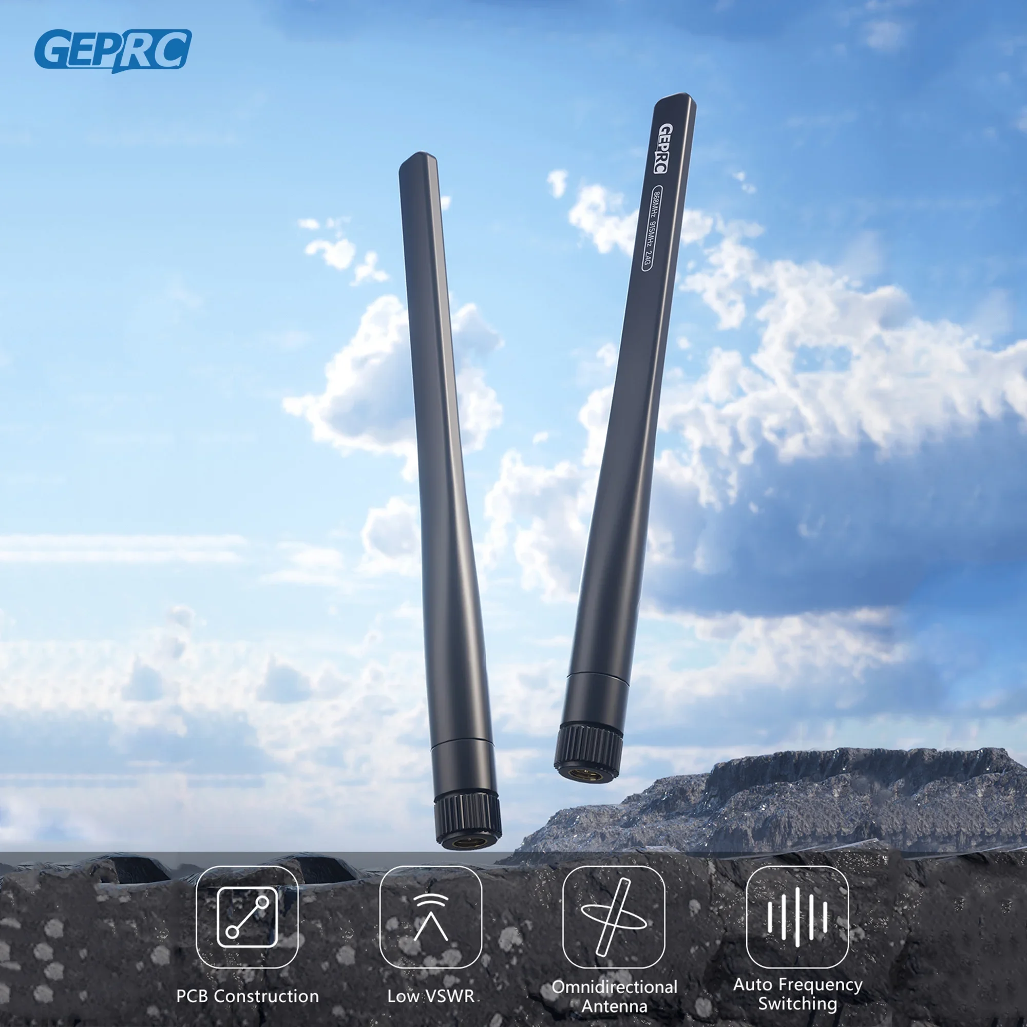 GEPRC 868MHz 915MHz 2.4G Tri-Band Stick Antenna 2.4GHz High Frequency ...