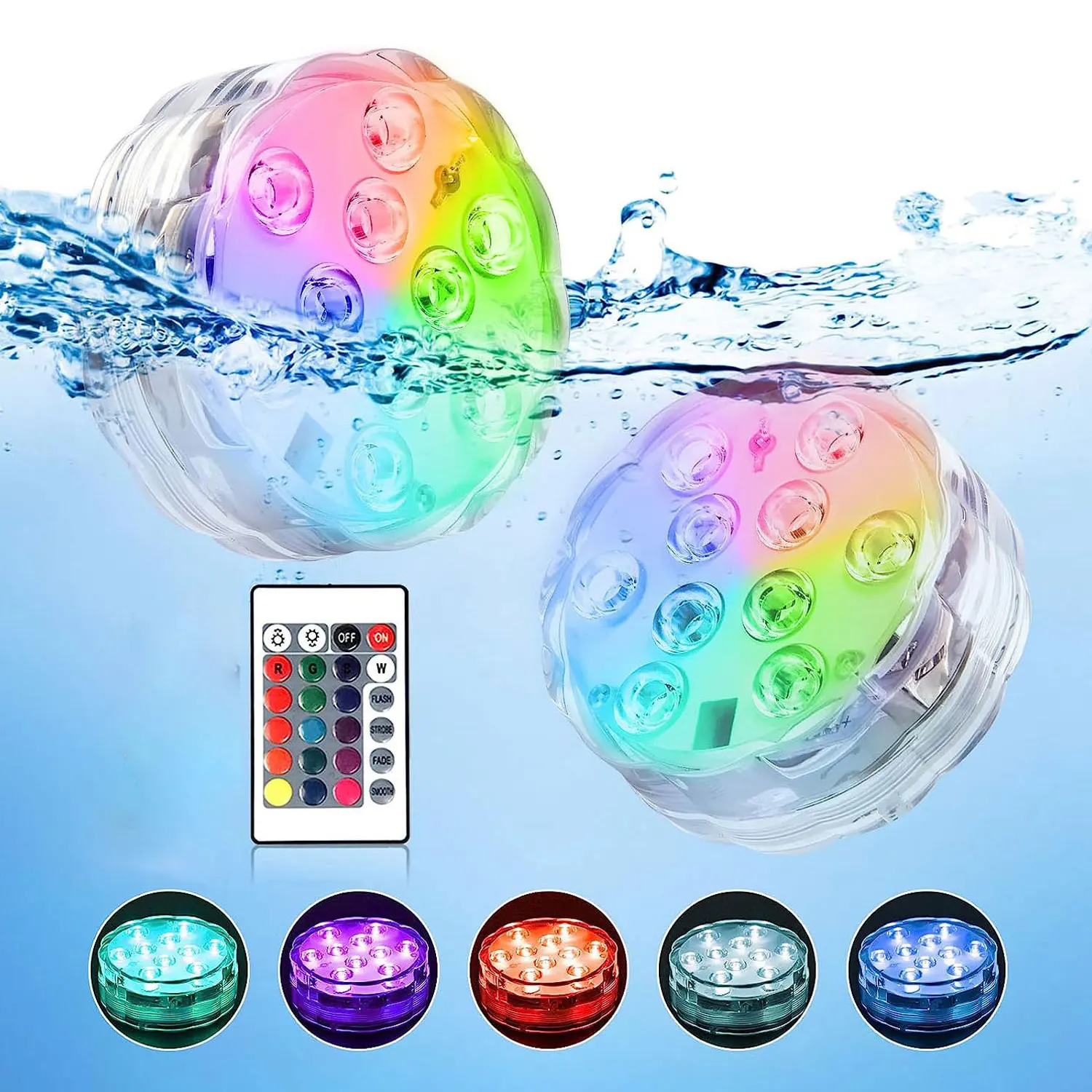 Submersible Led Lights With Remote Battery Operated Underwater Pond ...