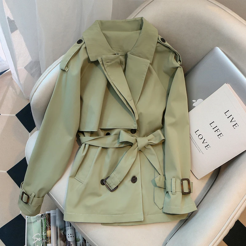 2022 New Autumn Trench Coat Women Fashion Double Breasted Windbreaker ...