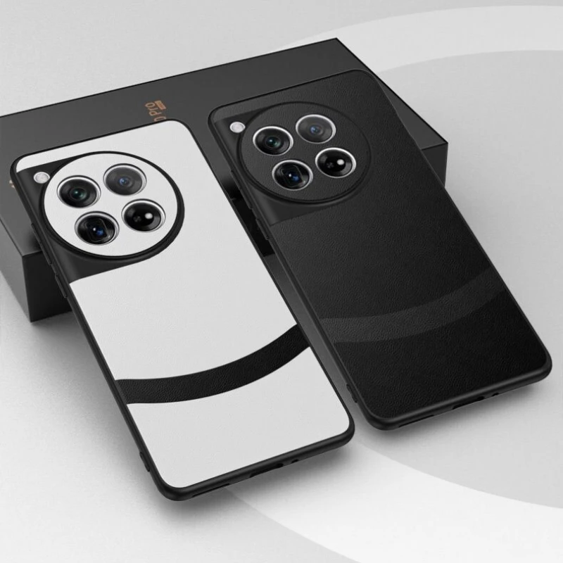 Luxury-Leather-Case-For-OnePlus-12-Case-TPU-Silicone-Camera-Protection ...