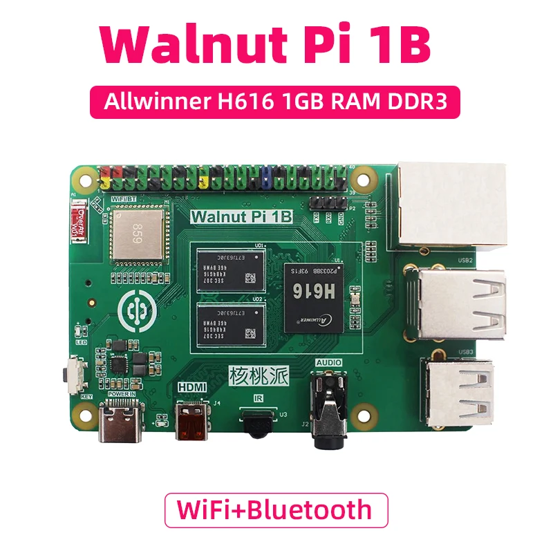 Walnut-Pi-1B-Allwinner-H616-WiFi-Placa-de-Desenvolvimento-Bluetooth-1GB ...