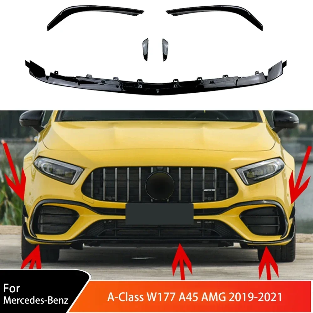For Mercedes-Benz A-Class W177 A45 AMG 2019-2021 Front Bumper Lip ...