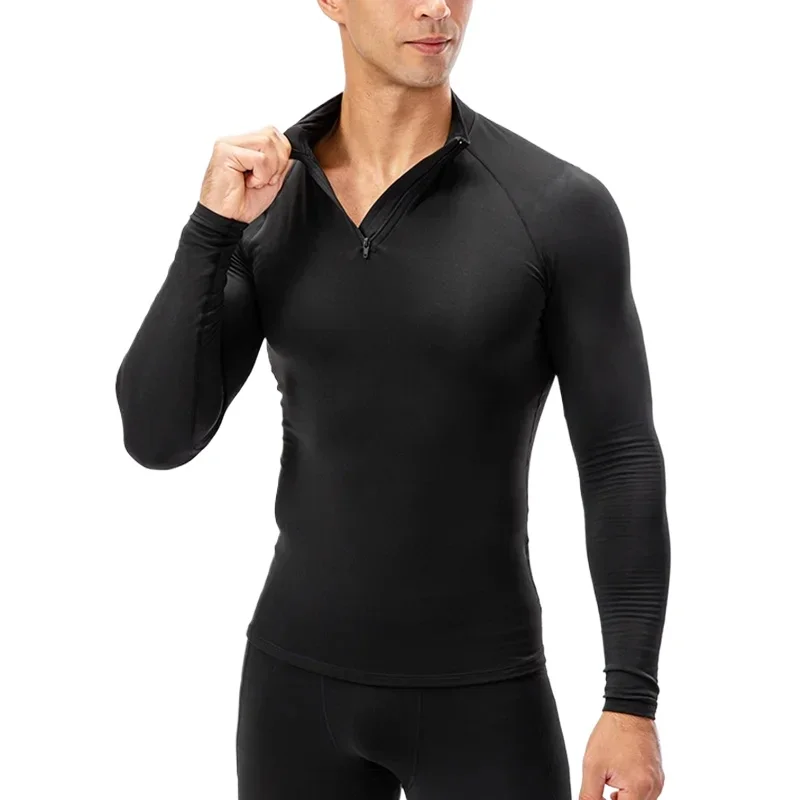 Mens Compression Sports Shirts Fitness Tight Long Sleeve Running ...