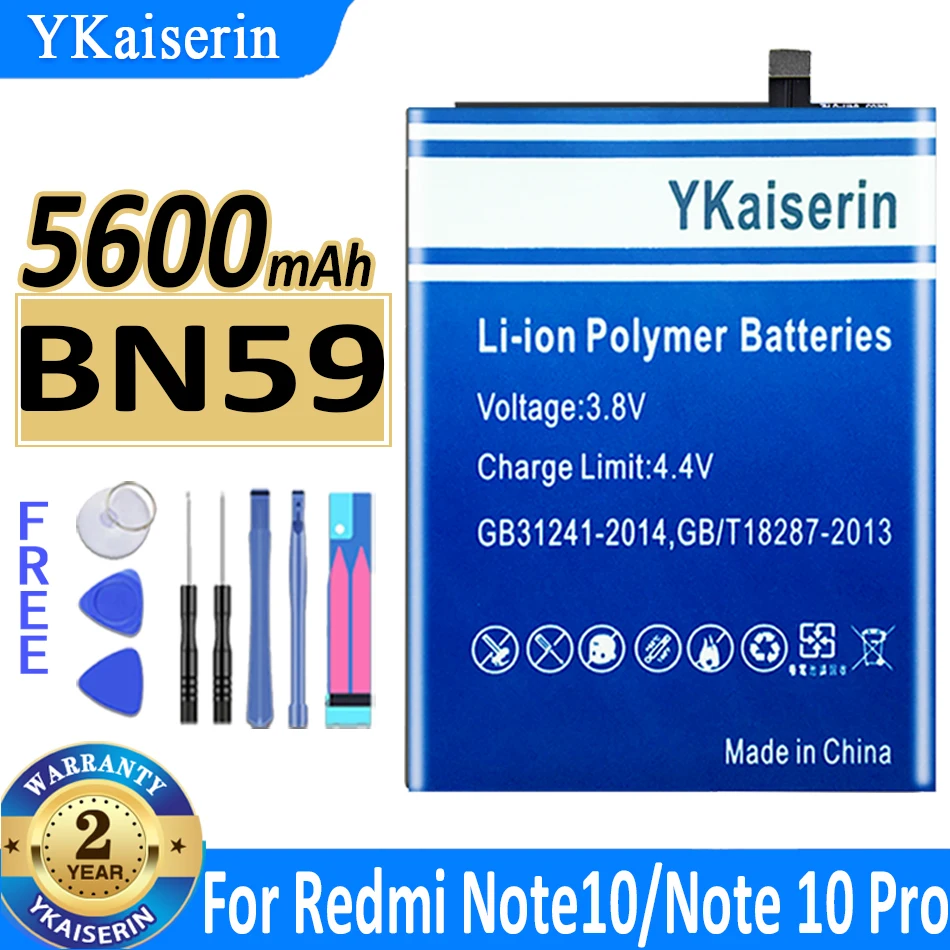 YKaiserin Replacement Battery BN59 BN 59 5600mAh For Xiaomi Redmi Note ...