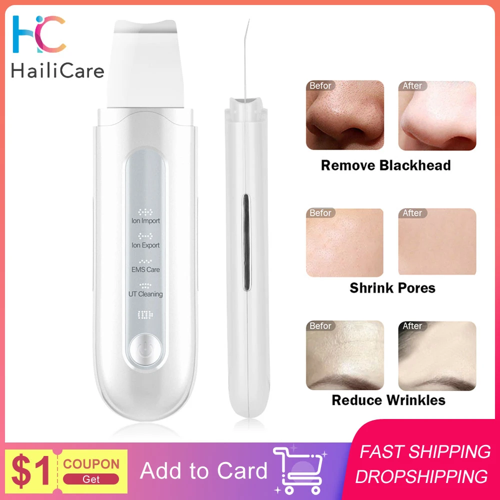 Ultrasonic Nano Ion Skin Scrubber Face Lifting Peeling Extractor Deep ...