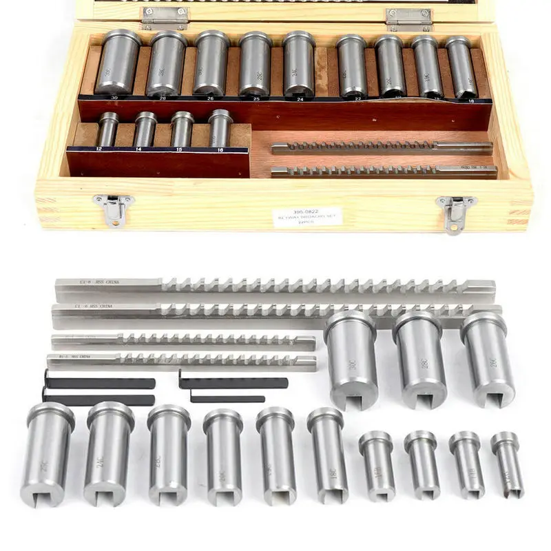 22pcs hss Groove keyway broach broaches set key tool Bushing Shim Set ...