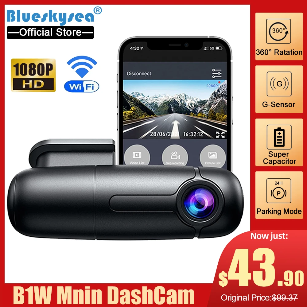 Blueskysea Dash Cam Full Hd 1080p App Wifi Mini Car Dvr 360 Degree ...