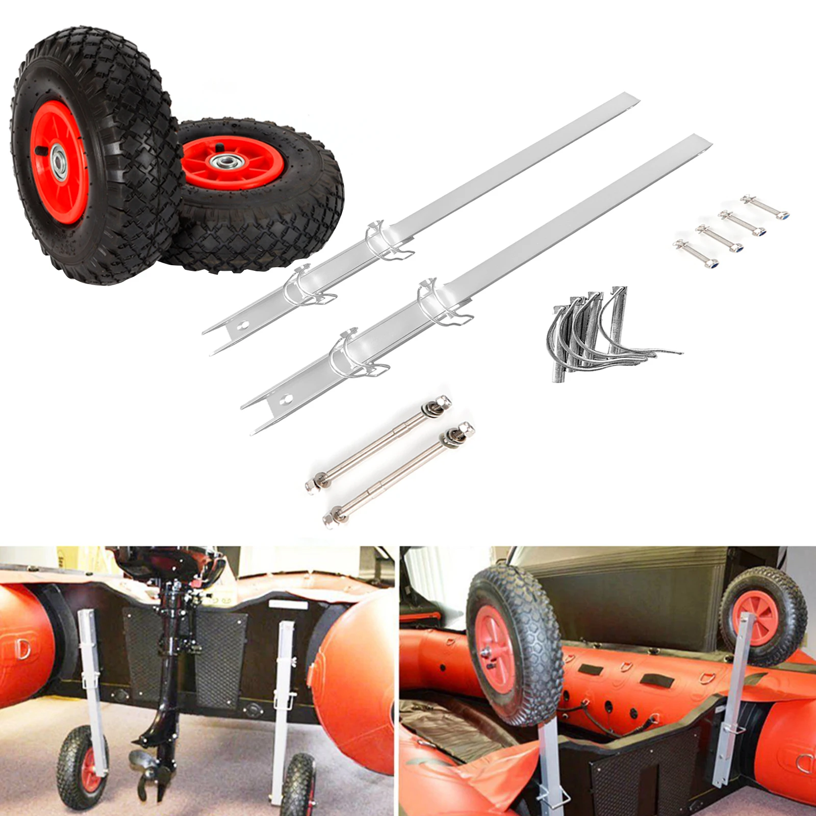 500lbs-Launching-Wheels-Folding-Dinghy-Wheel-Bracket-For-Inflatable ...