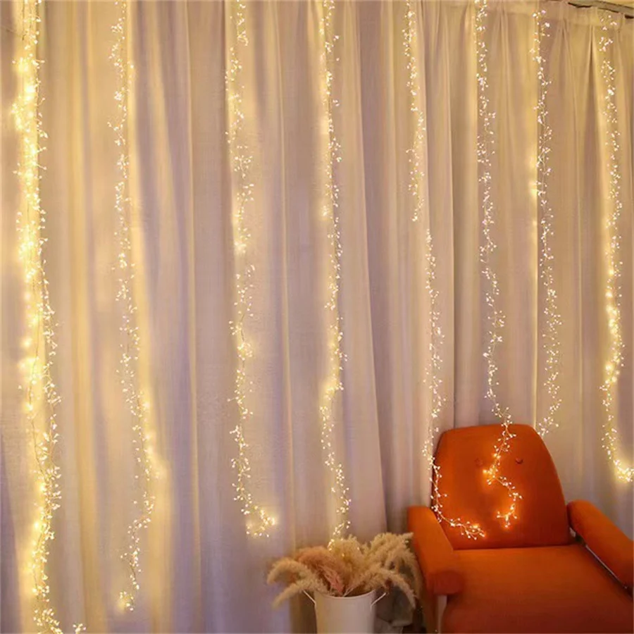 3X3M-1000-LED-Firecracker-Window-Curtain-Light-Outdoor-Christmas ...