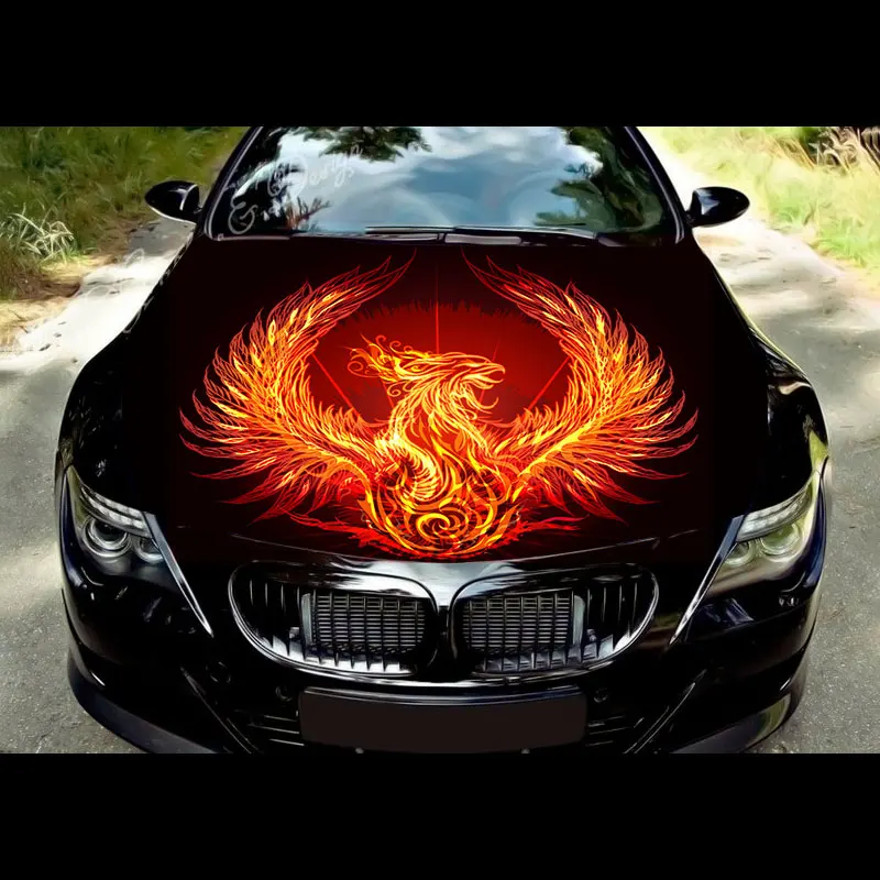 Blue-Flame-Car-Hood-Wrap-Decal-Vinyl-Sticker-Full-Color-Graphic-Car ...
