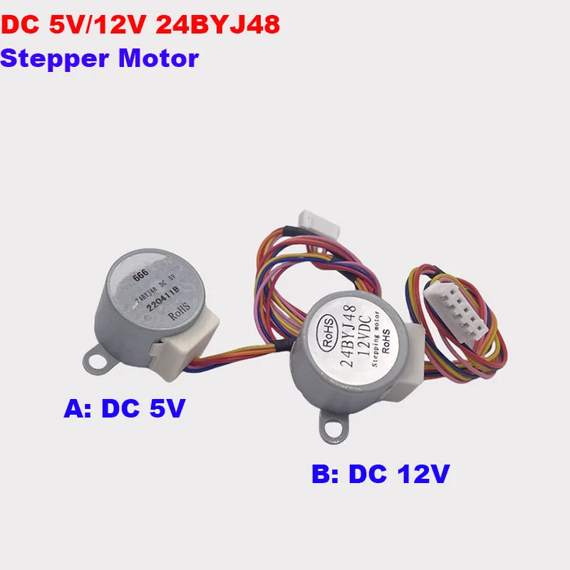 24BYJ48 DC 5V/12V Micro Gear Stepping Motor 4-Phase 5-Wire Reduction ...