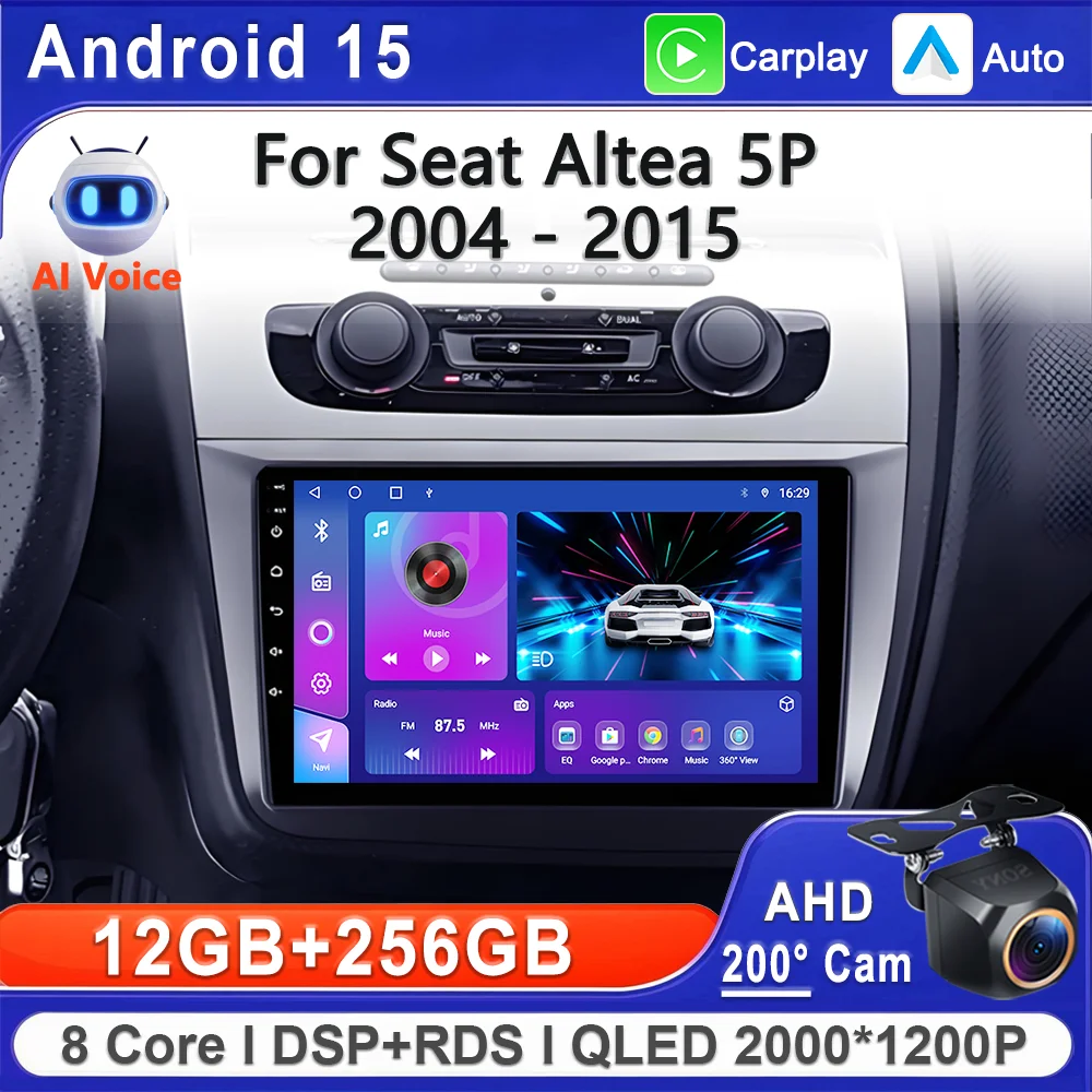 Android 15 2K Incell Screen Multimedia For Seat Altea XL Toledo 2004 ...