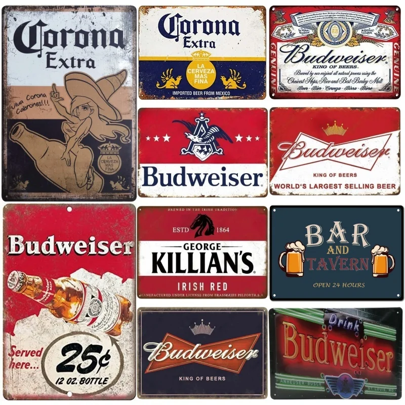 Metal Tin Poster Beer Metal Sign Decorative Plaque Retro Plate Wall ...