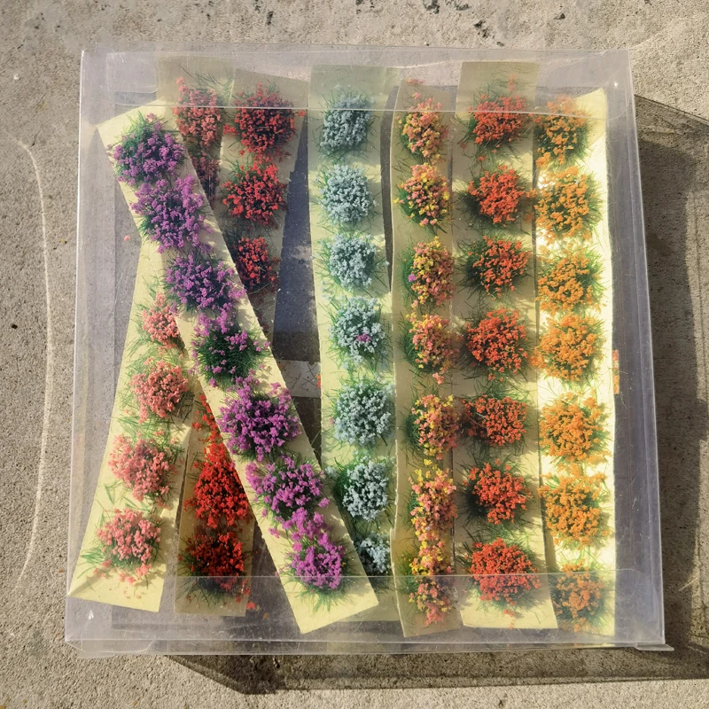 49pcs/box Model Flower Cluster Landscape Garden Decor Static Grass with ...