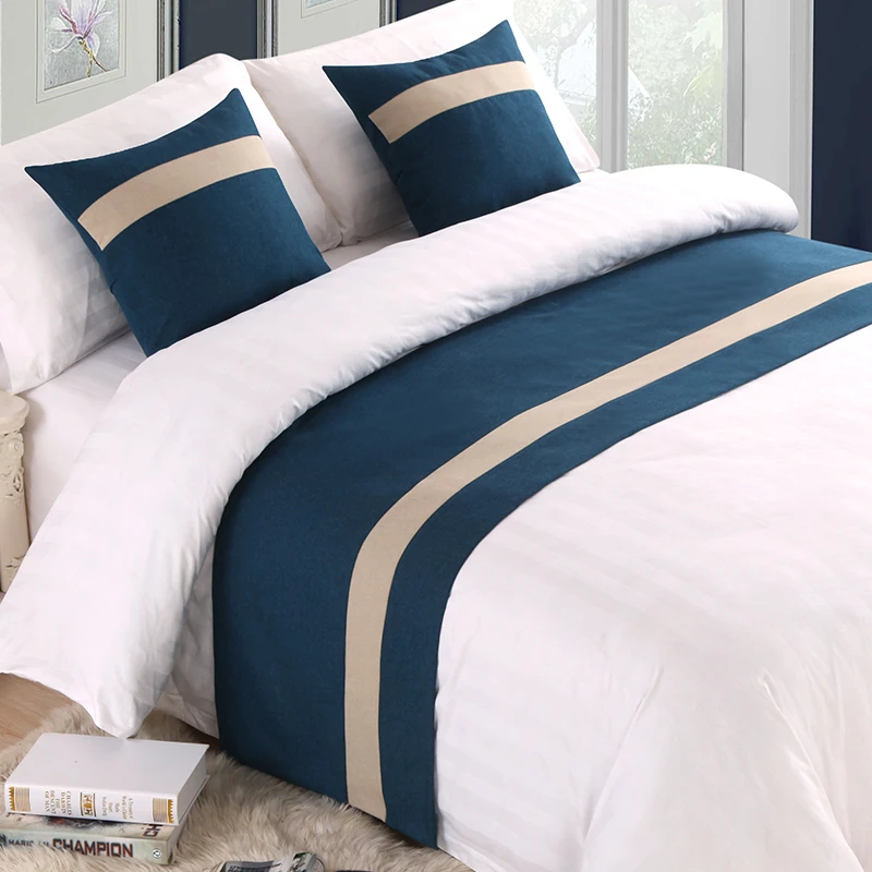 Modern-Simple-Hotel-Bed-Flag-Bed-Runner-Cotton-Linen-Bed-Tail-Towel ...