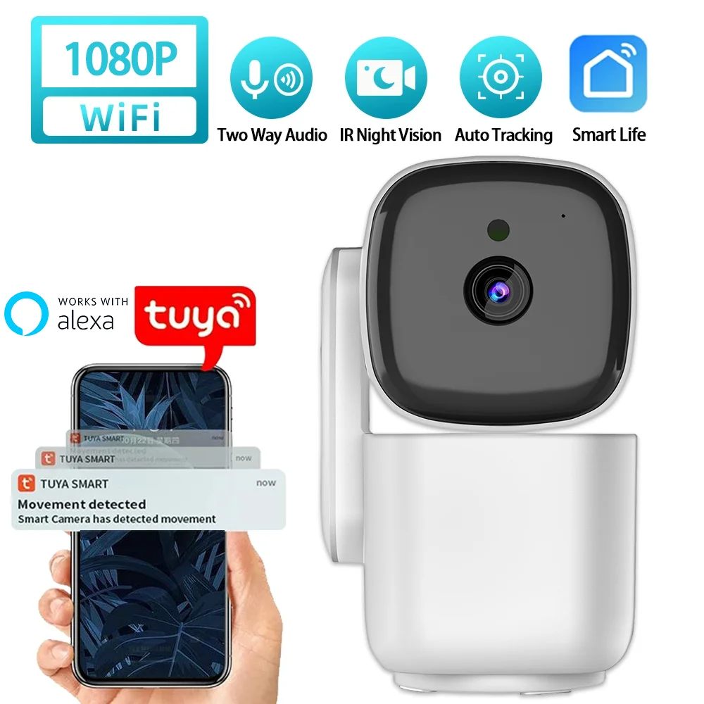 2023 Câmera Tuya Smart Home Tuya Câmeras WiFi Alexa Auto Tracking ...