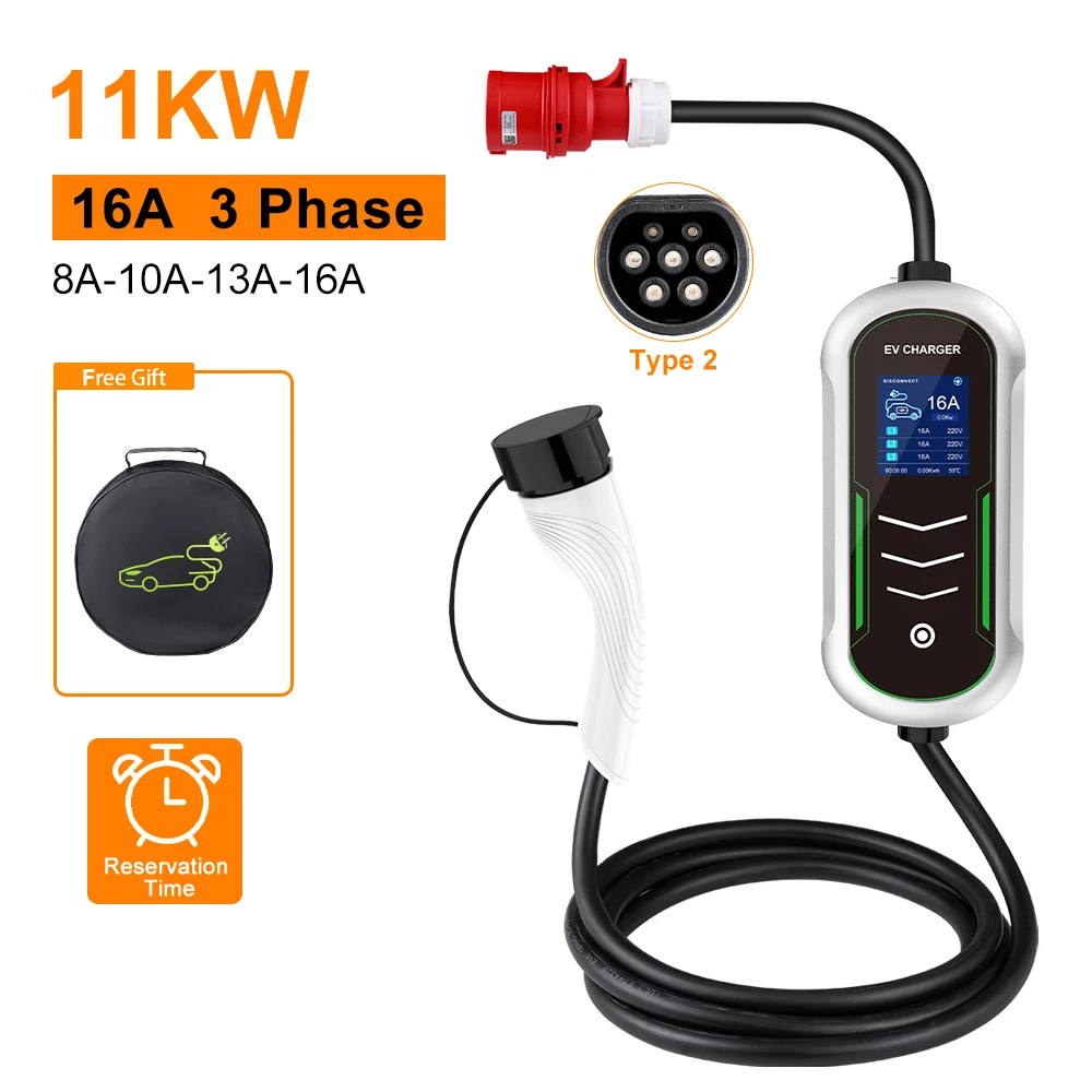 11KW-16A-EV-Portable-Charger-Type2-EVSE-Charging-Box-Appointment-time ...