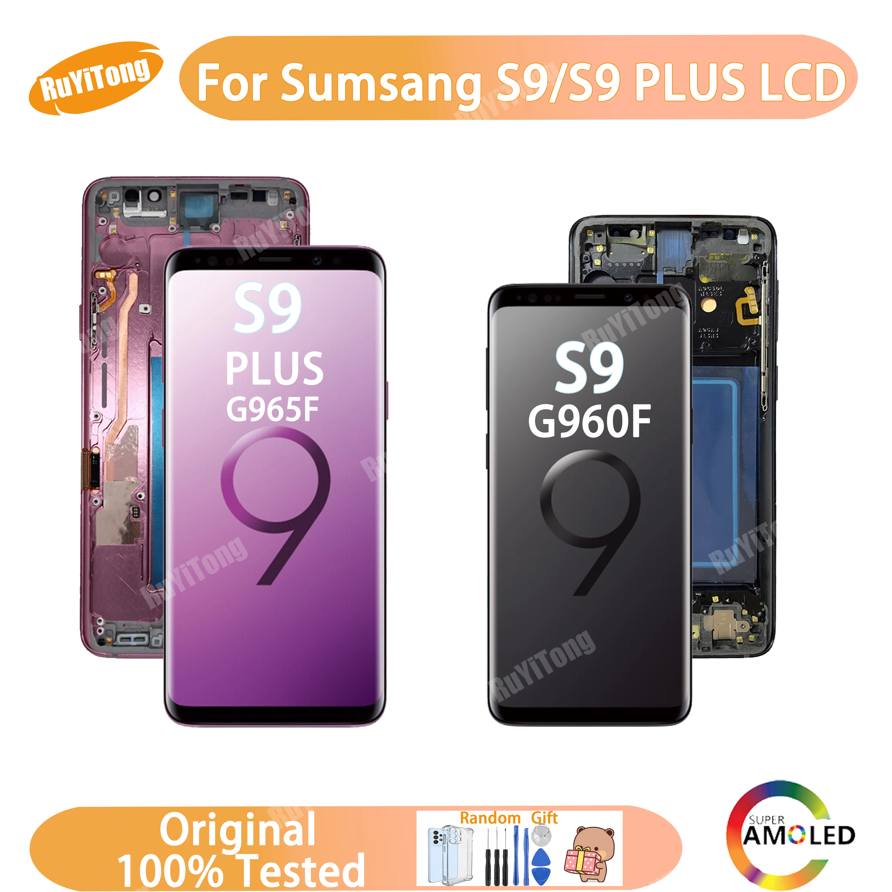 100-ORIGINAL-SUPER-AMOLED-Replacement-For-Samsung-S9-LCD-G960-S9-Plus ...