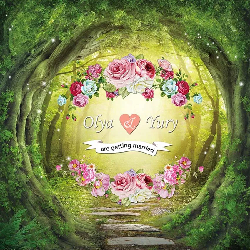 10x10FT-Personalized-Enchanted-Forest-Tree-Path-Swing-Wedding-Love ...