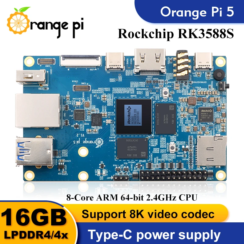 Orange Pi 5 Single Board Computer 16gb Ram Rk3588s,pcie Module External ...