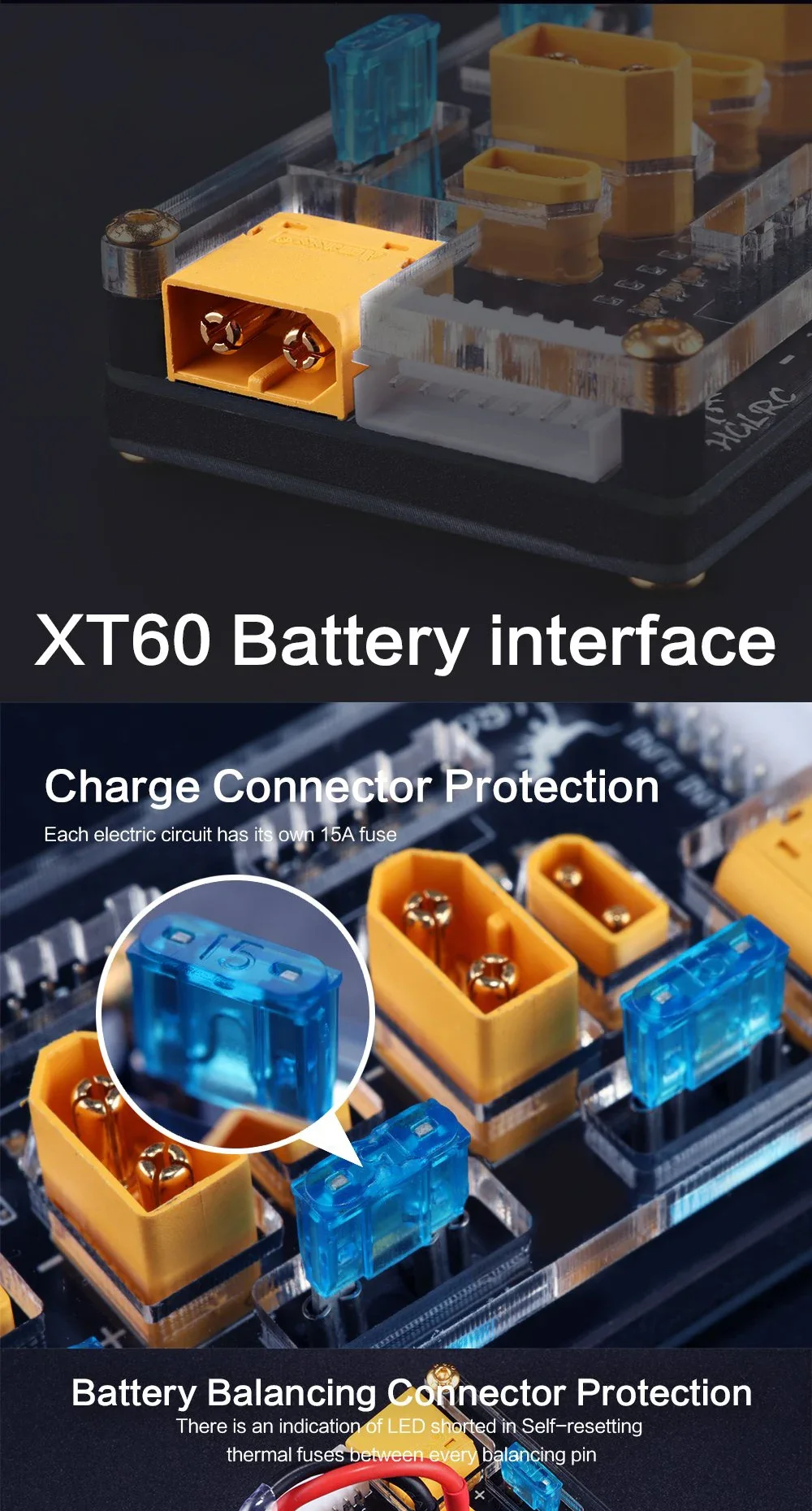 HGLRC Thor PRO LIPO Battery Balancer Charger Board 40A XT60 XT30 2-6S ...