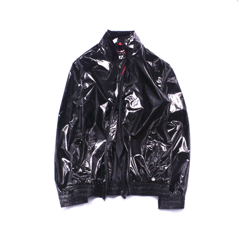 Mens Metallic Shiny Jacket | Black Shiny Jacket Mens | Glossy Jacket ...