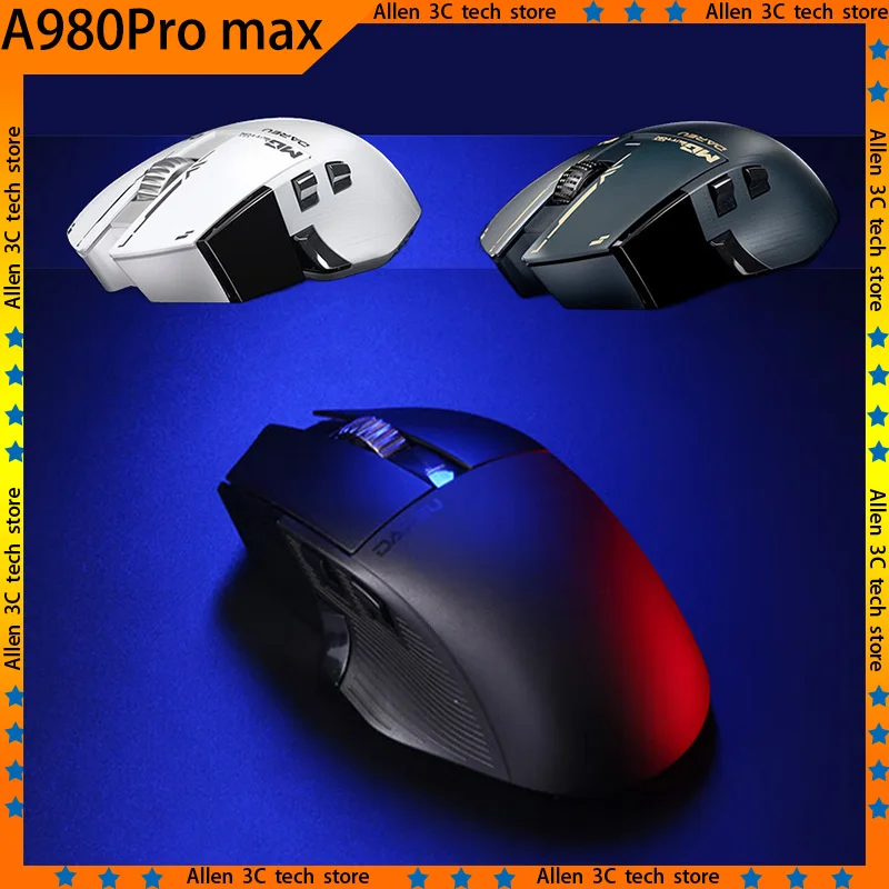 Dareu-A980Pro-Max-Wireless-Mouse-Tri-mode-Wired-PAW3395-26000-DPI-TFT-Screen-8000-Rechargeable ...