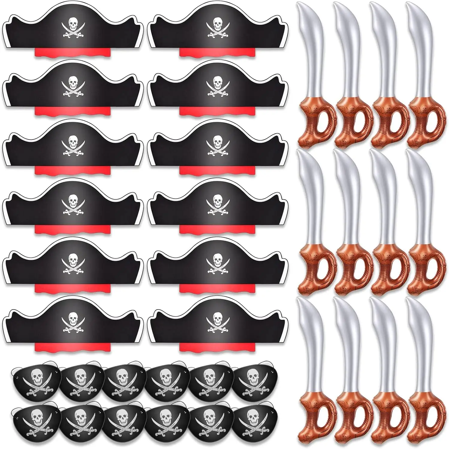 One-Eyed Captain Skull Pirate Eyepatch Pirates Knife Swords Caribbean ...