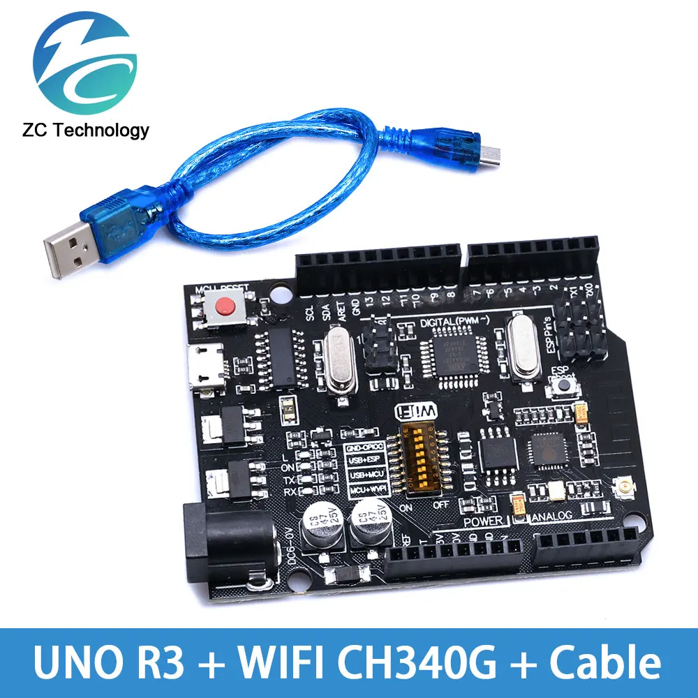 Placa De Desenvolvimento Uno R3 Para Arduino Caixa Oficial Tipo-c Mini Micro Wifi Atmega328p ...