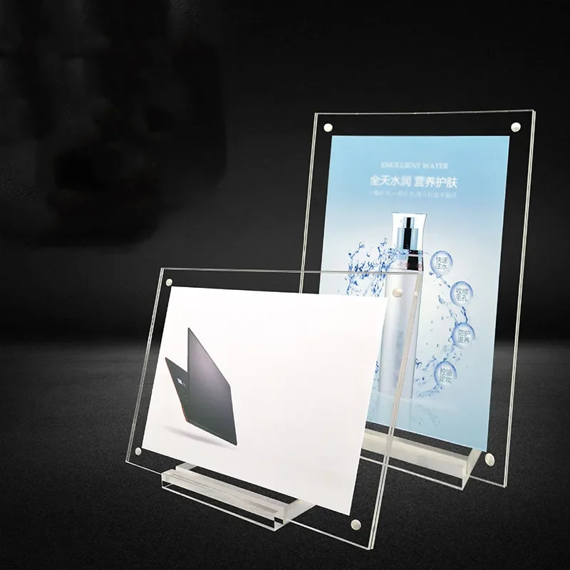 Picture-Frame-Acrylic-Table-Photo-Frame-Plexiglass-Card-Sign-Desktop ...