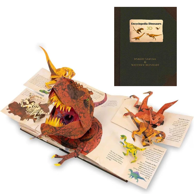 3D Prehistorica Dinosaurs Encyclopedia Folding Dinosaur Picture Book ...