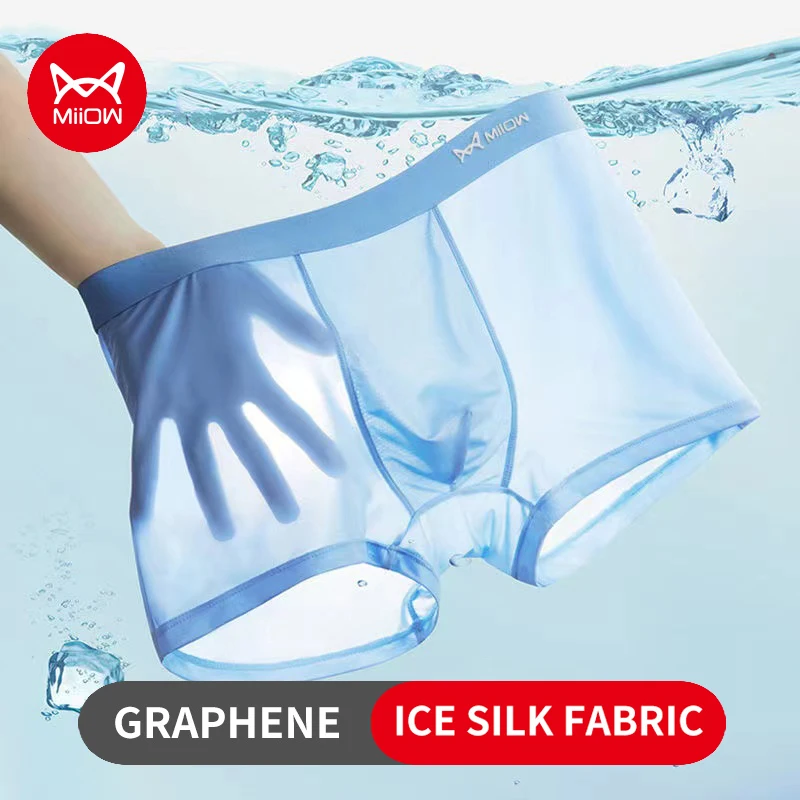 MiiOW-3Pcs-Summer-Ice-Silk-Men-Boxer-Underwear-Graphene-Antibacterial ...