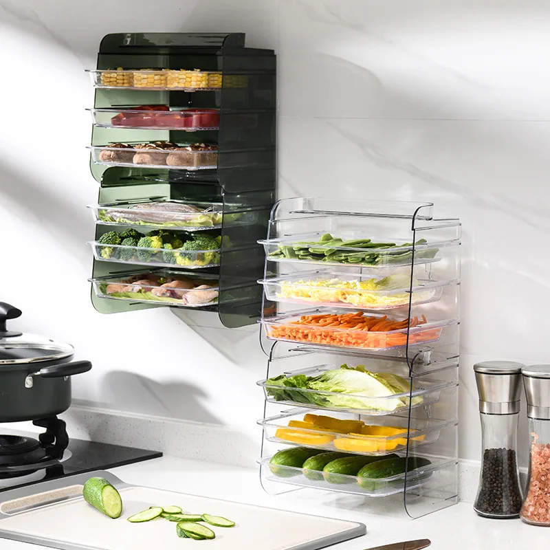 Kitchen Storage Rack Food Plate Preparation Garnish Shelf Wall Hanging ...