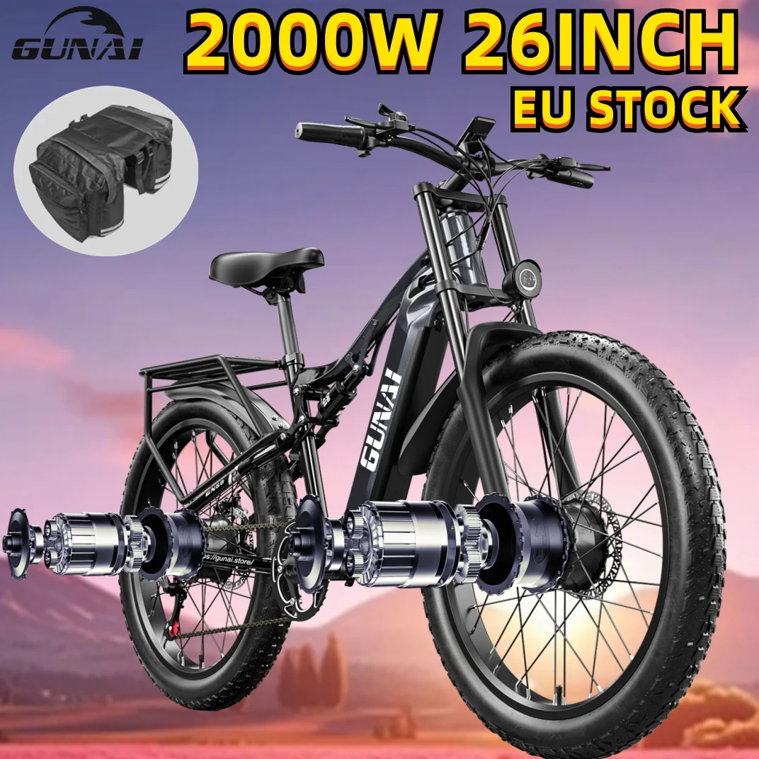 GUNAI-2000W-Electric-Bicycle-Powerful-Motor-26Inch-Off-Road-Fat-Tire ...