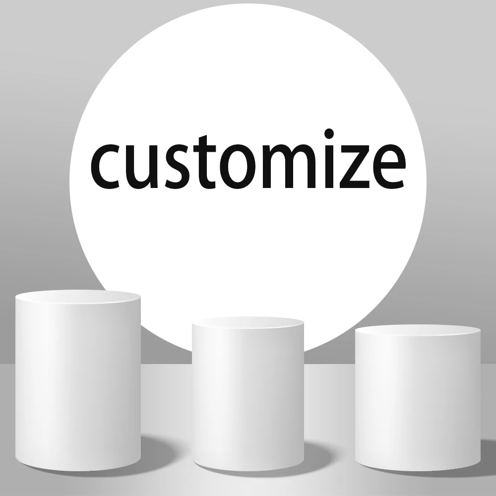 Round Custom Backdrop Cylinder Elastic Plinth Cover Birthday Baby ...