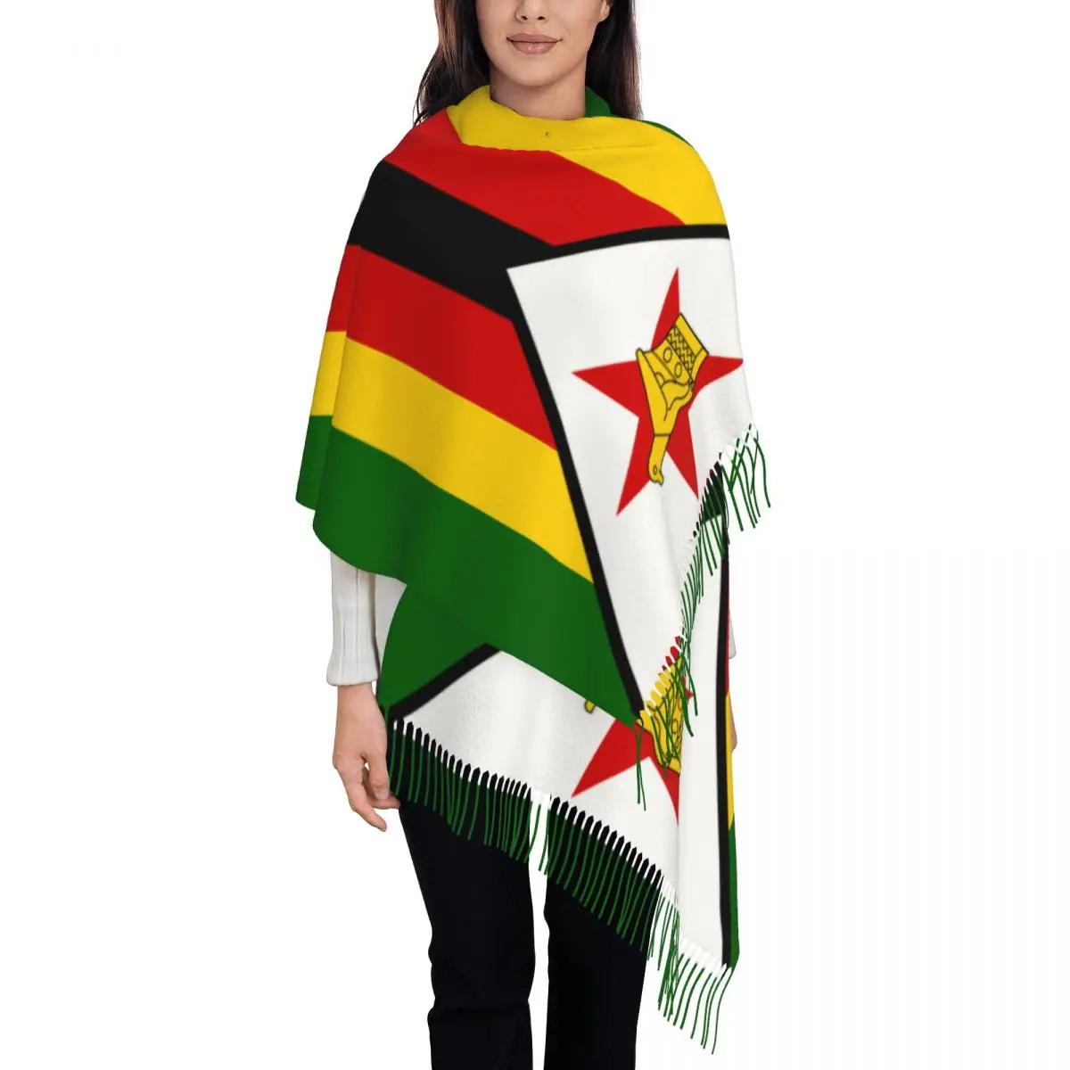 Zimbabwe Flag Scarf for Women Winter Fall Shawls and Wrap Large Scarves ...