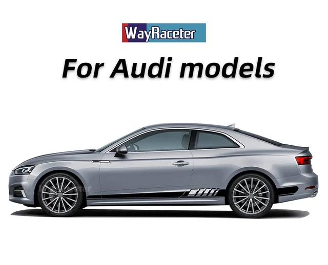 Premium Audi Quattro Side Stripes Graphics Sticker Decals