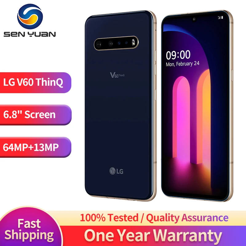 Unlocked Original Lg V60 Thinq Moilble Phone V600tm V600n V600am 6.8" 5g Android Samrtphone 8gb ...