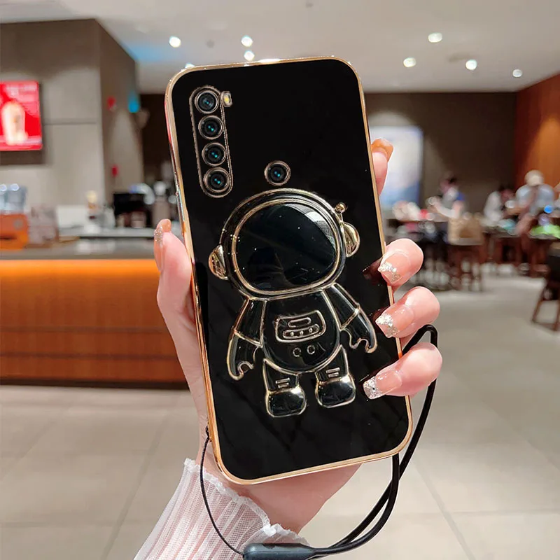 Astronaut Fold Stand For Xiaomi Redmi Note 8 Phone Case With Lanyard ...