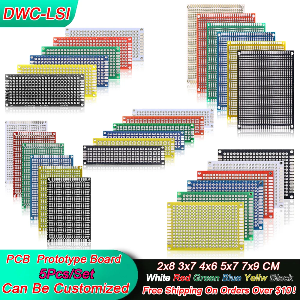 5Pcs-Set-6-Colors-PCB-Board-Prototype-Board-2x8cm-3x7cm-4x6cm-5x7cm ...