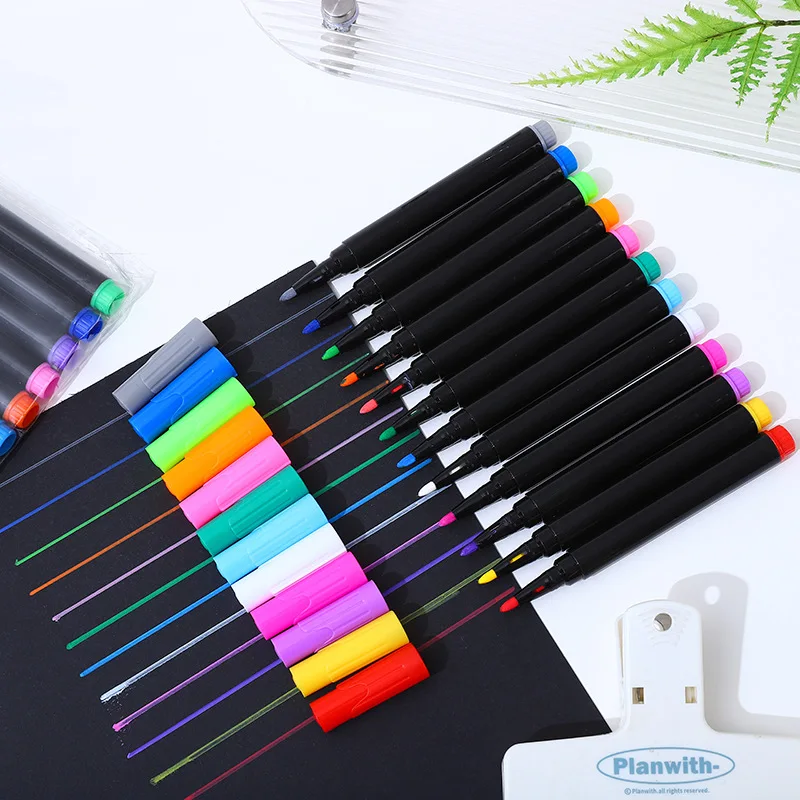 12-PCS-Set-Liquid-Chalk-Marker-Pens-Erasable-Multi-Colored-Highlighters ...