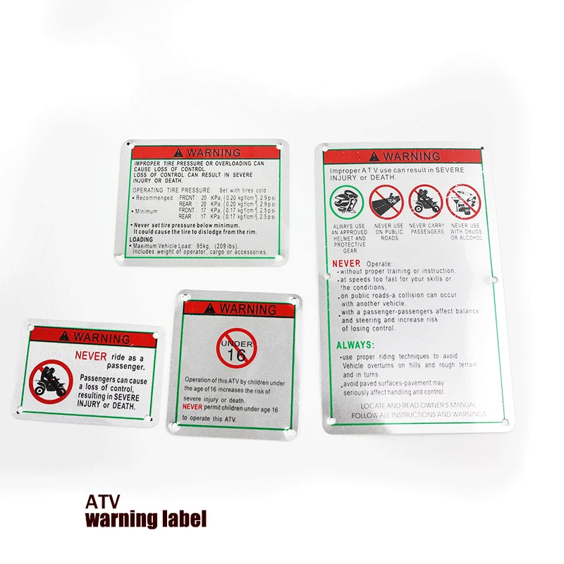 Motorcycle-Pit-Dirt-Bike-ATV-Warning-Sticker-Reflective-Plate-Rear-Sign ...