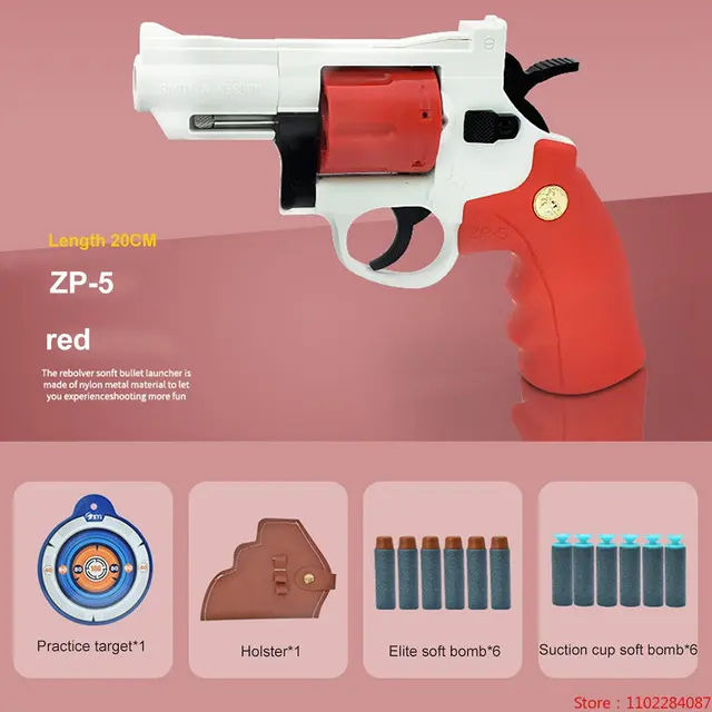 Revolver Airsoft Pistol Paintball Soft Bullet Gun Simulation Model Toy ...
