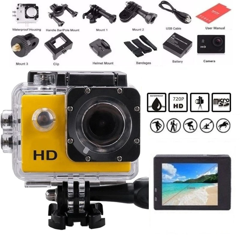 Sport Action Camera Outdoor 30m Waterproof Hd Mini Underwater Cameras ...